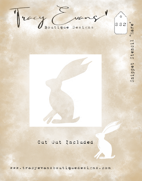 SS002- Snippet Stencil "Hare" 4 x 4 inches *Cut Out Included* – Tracy ...